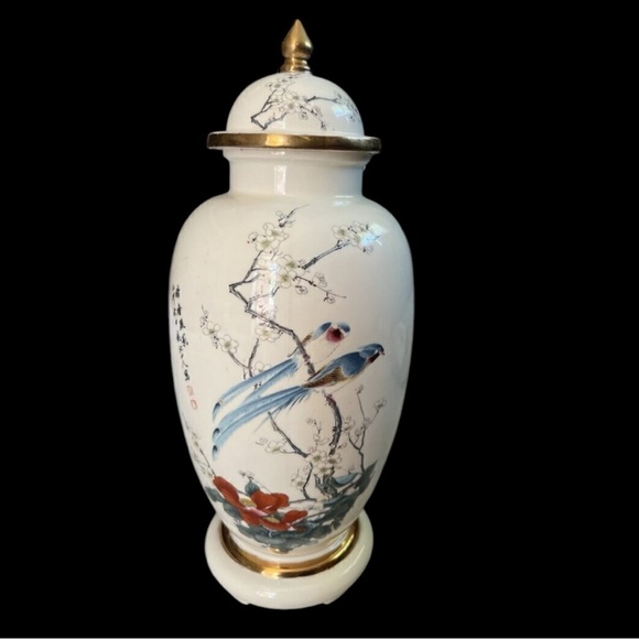 Art | Vintage Ceramic Ginger Jar Birds Floral Fine China Jay Japan Gold ...